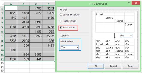 how to fill blank cells with value above in excel