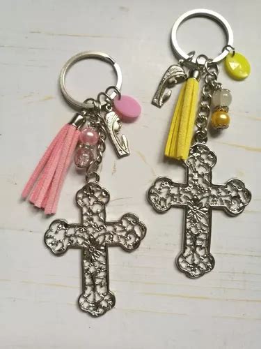Llavero Souvenir Comunion Bautismo Cruz Amore Denario X Mercadolibre