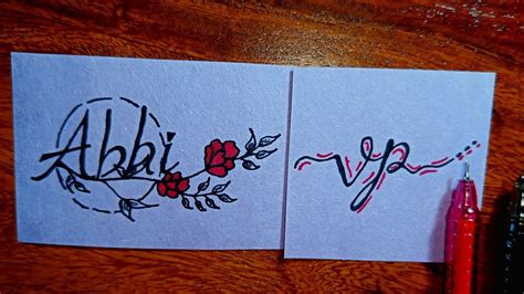 How To Make Abhi Name Tattoo Design With Paper V And P Latter Tattoo
