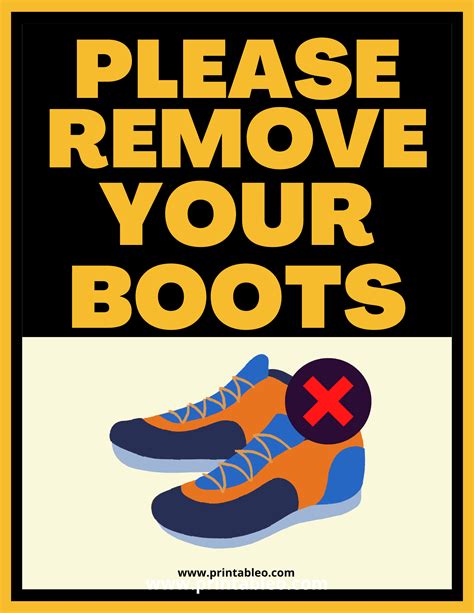 Printable Please Remove Your Shoes Sign