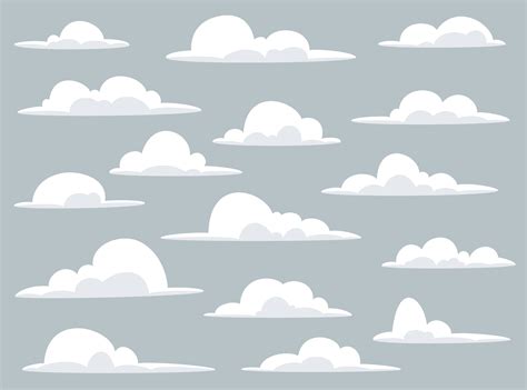 Cartoon Clouds Set Of A Collection Of Various Vector Cartoon Clouds
