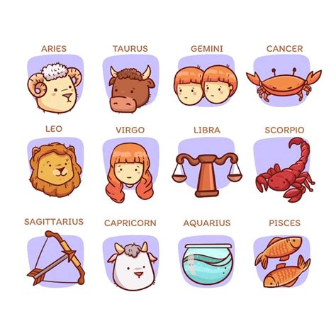 Colecci N De Dibujos Animados De Signos Del Zod Aco Vector Premium 5082