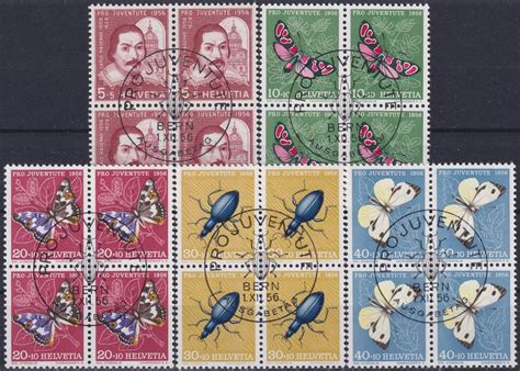 1956 PJ J163 J167 Viererblöcke ET Stempel SBK 80 Kaufen auf