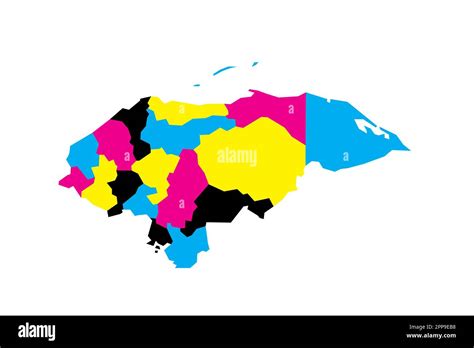 Honduras Mapa político de las divisiones administrativas
