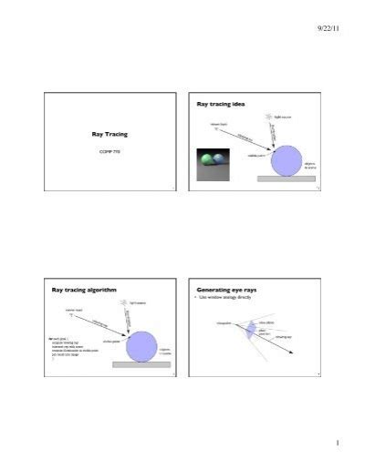 ray tracing geometric algorithms for modeling motion and