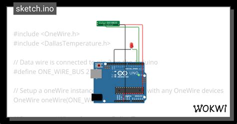 Dallas DS18B20 Example Wokwi ESP32 STM32 Arduino Simulator