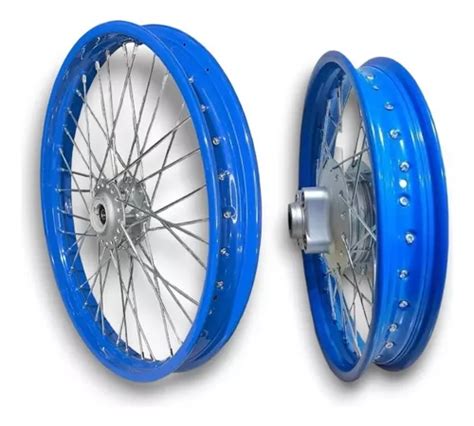 Par De Rines Rayos Delantero Y Trasero Azul Italika Dm Env O Gratis
