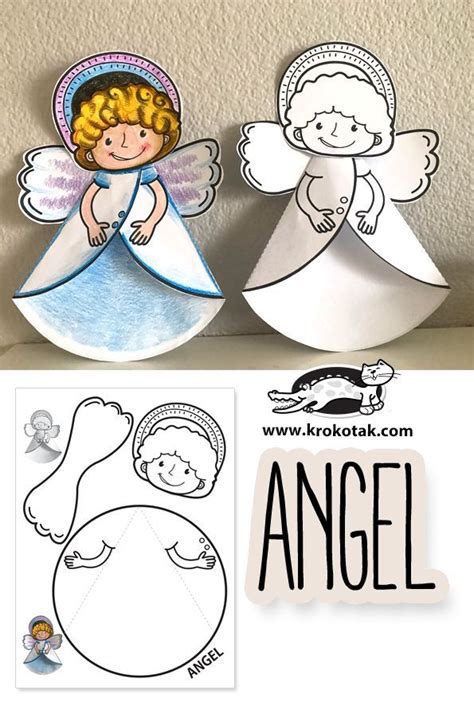 Paper Angel Free Printable Template Bible Story Crafts Bible Crafts