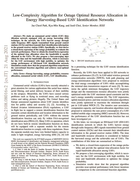 low complexity algorithm for outage optimal resource allocation in energy harvesting based uav