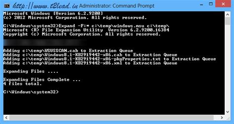 how to extract msu files using command prompt[windows]