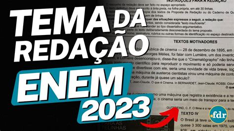 VAZOU TEMA DA REDAÇÃO ENEM 2023 CAI NA INTERNET E ALUNOS ESTÃO