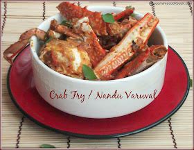 Poornima s Cook Book Crab Fry Nandu Varuval நணட வறவல without