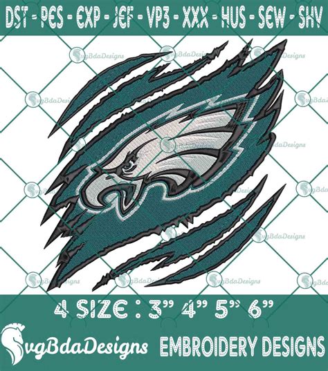 Philadelphia Eagles Ripped Claw Embroidery NFL Ripped Claw Embroidered