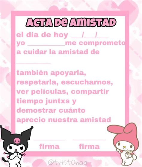 Trist0naa On Instagram Acta De Amistad