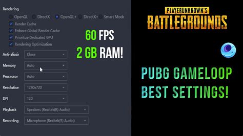 Pubg Best Setting For Low End Pc Gameloop Emulator 60 Fps 1080p