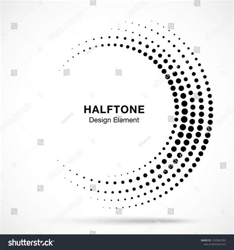 Halftone Incomplete Circle Frame Dots Logo Stock Vector Royalty Free