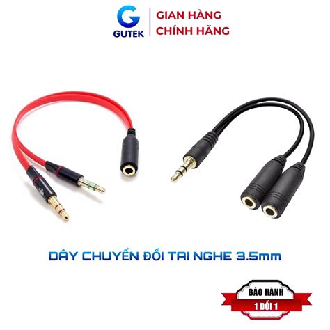 Dây chuyển đổi tai nghe 3 5mm sang 2 cổng 3 5mm cho âm thanh audio và