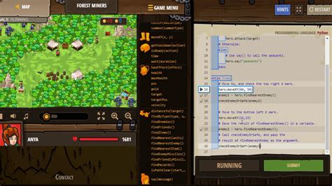 code combat python solution forest miners youtube