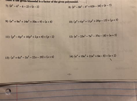 solved state if the given binomial is a factor of the given