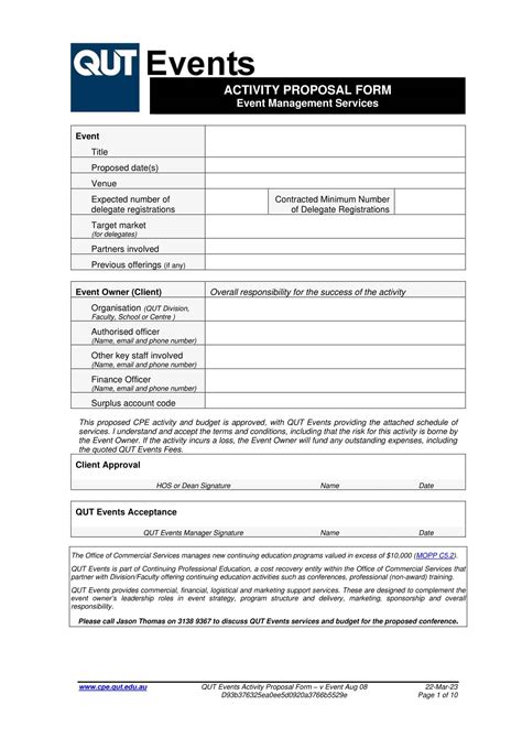 Free Printable Event Proposal Templates PDF Word