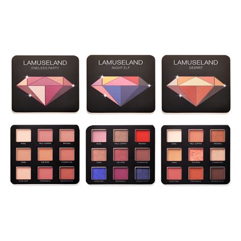 LAMUSELAND 3 Style 9 Colors Glitter Diamond Eye Shadow Palette Matte
