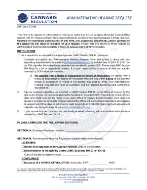 Fillable Online ENF 3001 FORM Administrative Hearing Request Rev 07