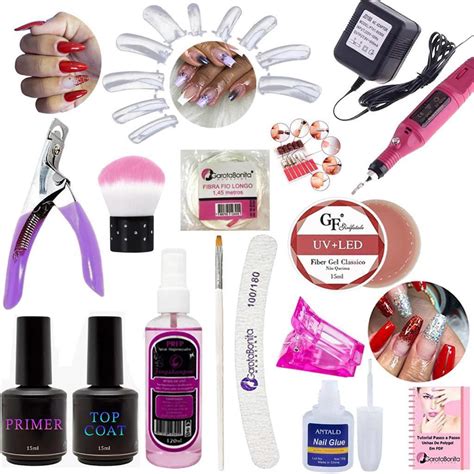 Kit Alongamento Fibra Vidro Unhas Gel Profissional Molde F No Shoptime