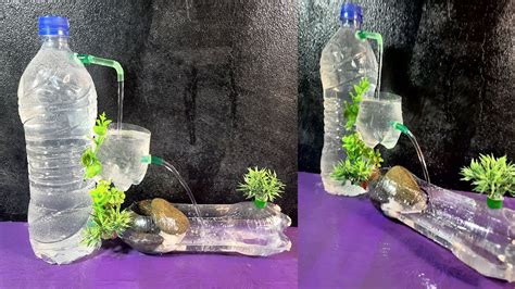 DIY Tabletop Waterfall Fountain Easy At Home From Plastic Bottle