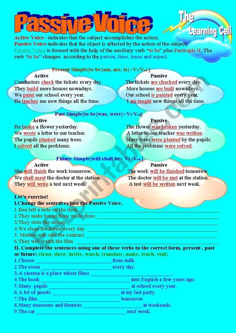 Passive Voice ESL Worksheet By Iroka
