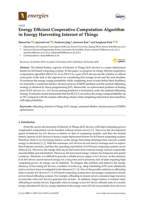 pdf energy efficient cooperative computation algorithm in energy harvesting internet of things
