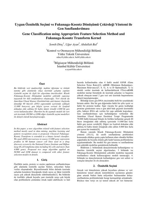 pdf gene classification using appropriate feature selection method and fukunaga koontz