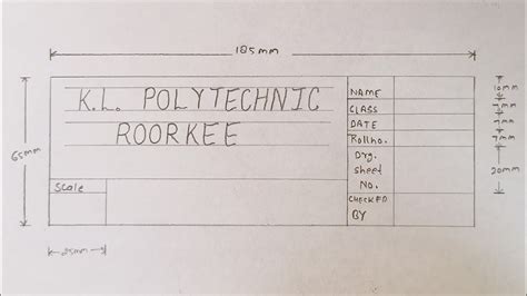 Title Block How To Draw Title Block Engineering Drawing 1st