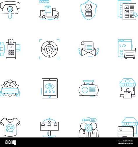 Commercial Enterprise Linear Icons Set Profits Investment Innovation