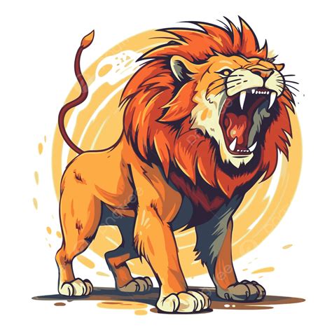 Roaring Lion Vector Sticker Clipart Illustration Of Off