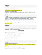 ECON QUIZ 11 Attempt 1 Pdf Question 1 1 1 Pts A Market Failure