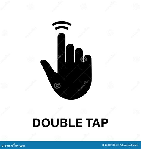 Double Tap Gesture Hand Cursor Of Computer Mouse Black Silhouette Icon