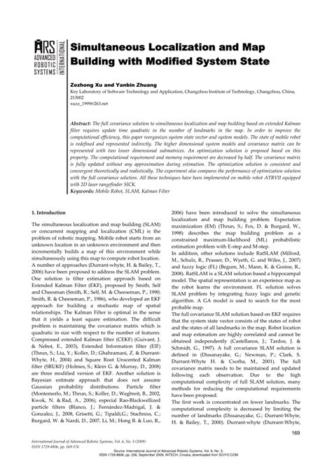 pdf simultaneous localization and map building with modified system state
