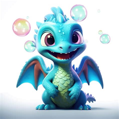 Un dragón azul con alas y alas azules está sentado sobre un fondo
