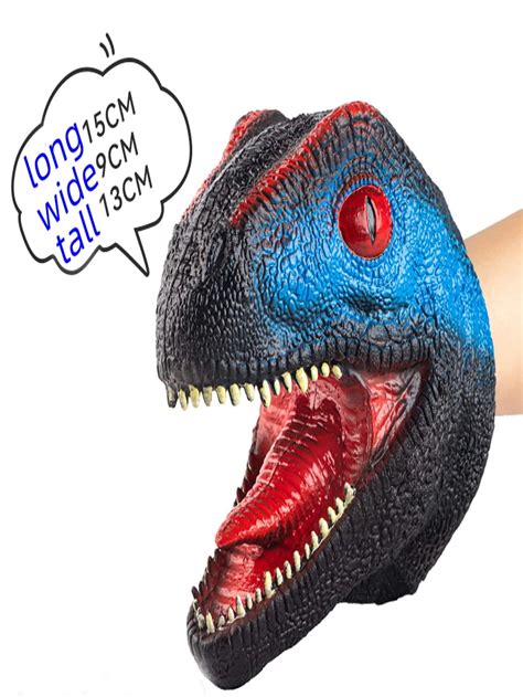 Fantoche de mão de dinossauro jurássico modelo de borracha realista