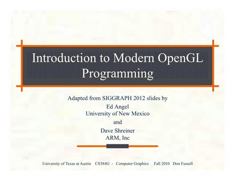pdf introduction to modern opengl programming · opengl 3 0 introduced the deprecation model