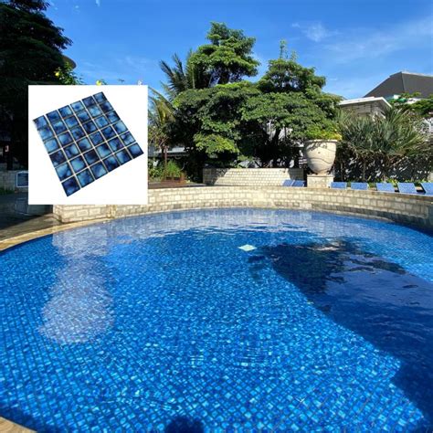 Jual Mosaic Kuda Laut Mass SQ 244 Supreme Keramik Kolam Renang Shopee