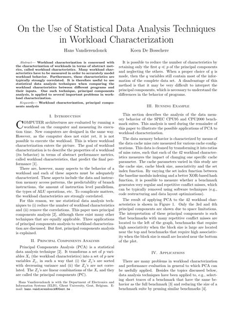 pdf on the use of statistical data analysis techniques in workload characterization