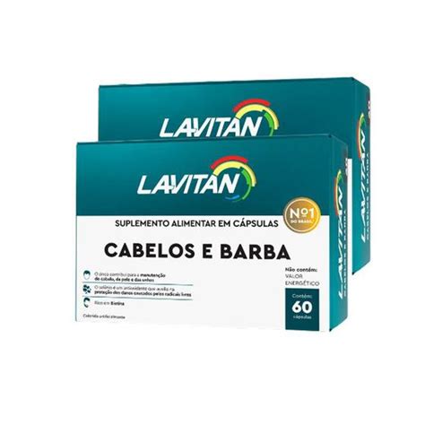 Kit 2 Lavitan Hair Men Cabelo E Barba 60cps Queda Intensa CIMED