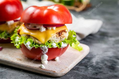 Opci N Hamburguesa Baja En Carbohidratos Hamburguesa De Tomate