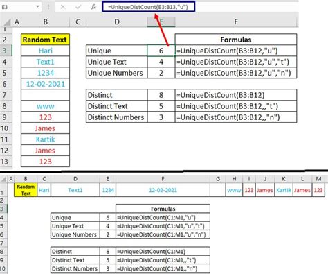 how to count unique values using vba udf in excel number value coding optimization