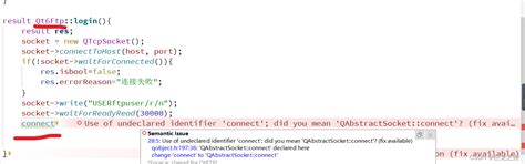 【qt6】error use of undeclared identifier ‘connect‘； did you mean ‘qabstractsocket connect