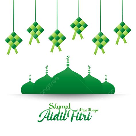 Selamat Hari Raya Aidilfitri Moskee Vector Ontwerp Illustratie