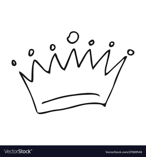 Simple Graffiti Sketch Queen Or King Crown Vector Image
