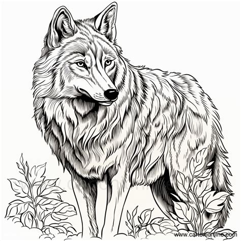 Wolf Realistic Coloring Page