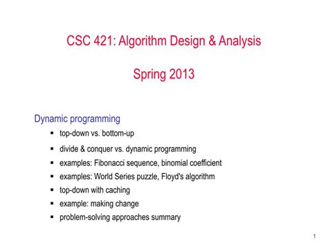 Ppt Csc Algorithm Design Analysis Spring Powerpoint